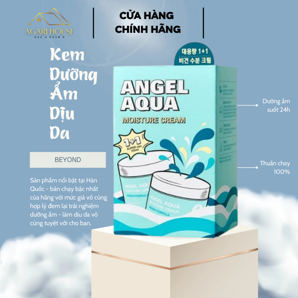 Kem dưỡng ẩm làm dịu da Tinh Linh Nước BEYOND Angel Aqua Moisture Cream công thức thuần chay 100 ...