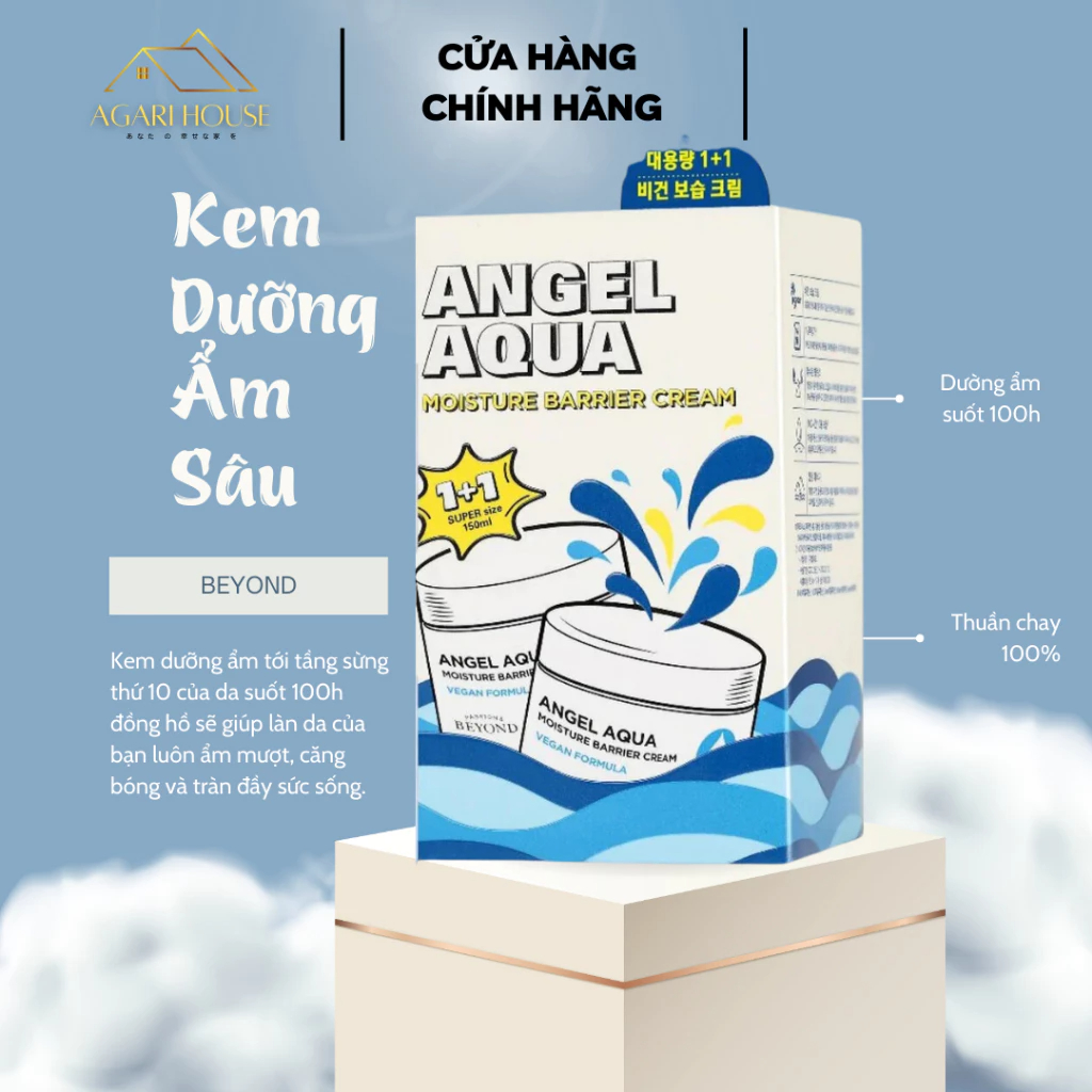 Kem dưỡng ẩm sâu BEYOND Angel Aqua Moisture Barrier Cream thuần chay giúp da căng bóng suốt 100 ...