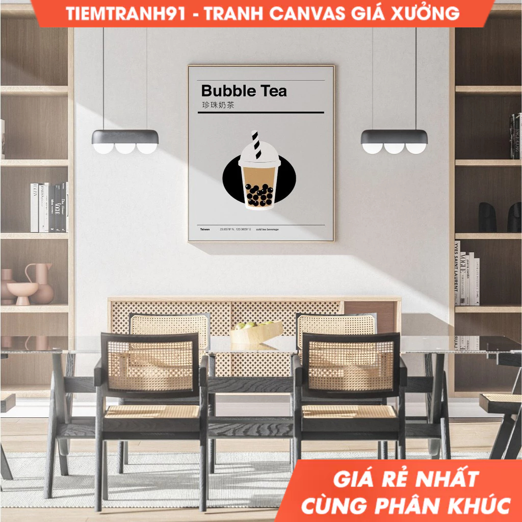 Tranh treo tường, Bubble Tea, Bubble Tea Illustration, Bubble Tea Poster, Milk Tea Poster, BBT ...
