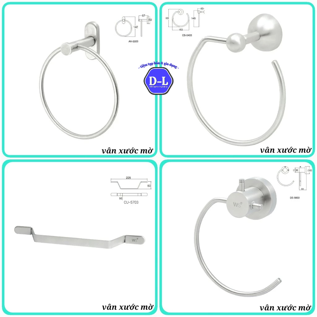 Vòng treo khăn, móc treo khăn gắn tường bằng INOX 304 100% siêu bền ...