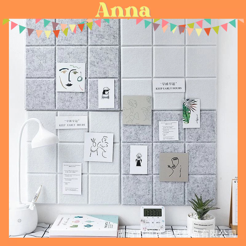 Bảng ghim nỉ dán tường 30x30 cm - bảng ghi chú nhiều màu - tặng kèm ...