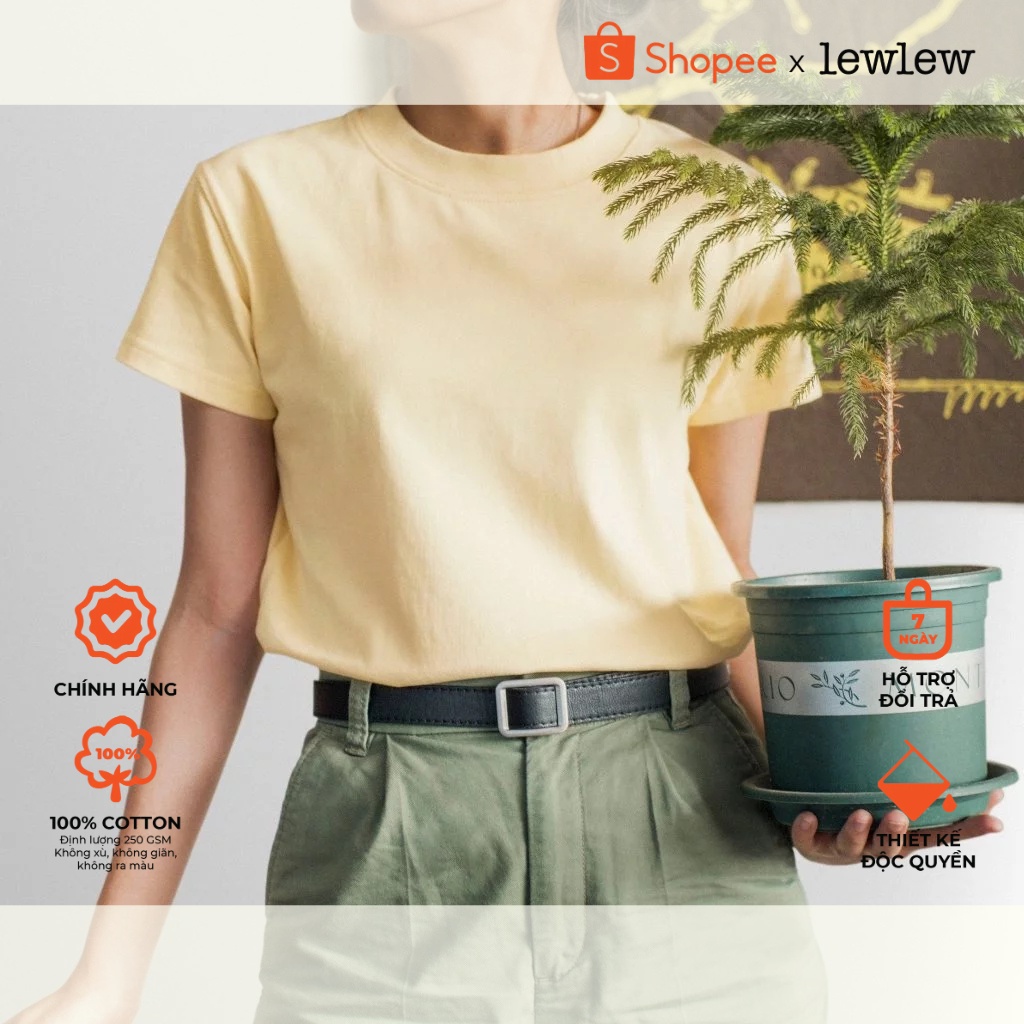 Áo thun nữ baby tee, áo thun trơn cotton BASIC TEE Vàng kem Tshirt ...