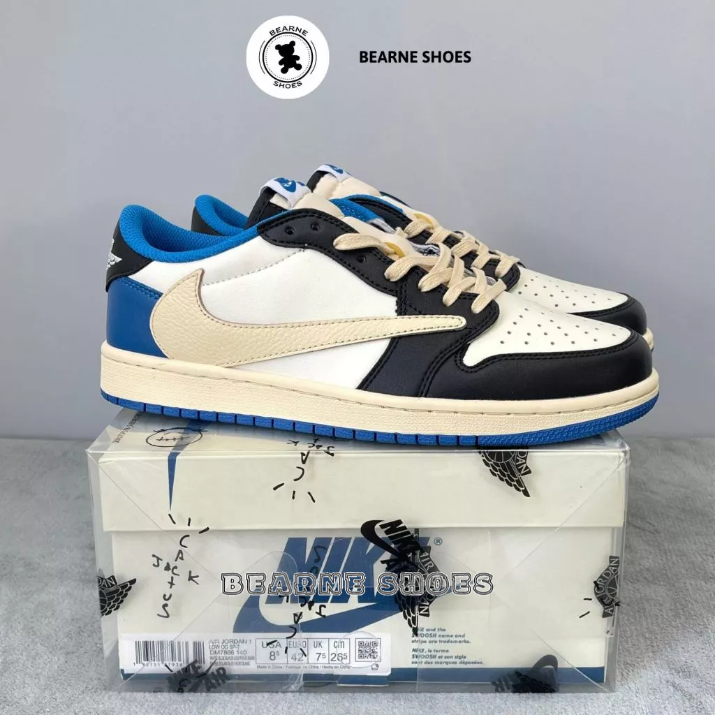 Giày Air Jordan 1 Low Travis Scott x Fragment Blue DM7866-140 - Fullbox ...