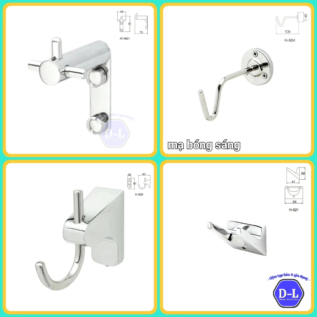 Móc treo tường, móc treo quần áo gắn tường bằng INOX 304 100% siêu bền ...