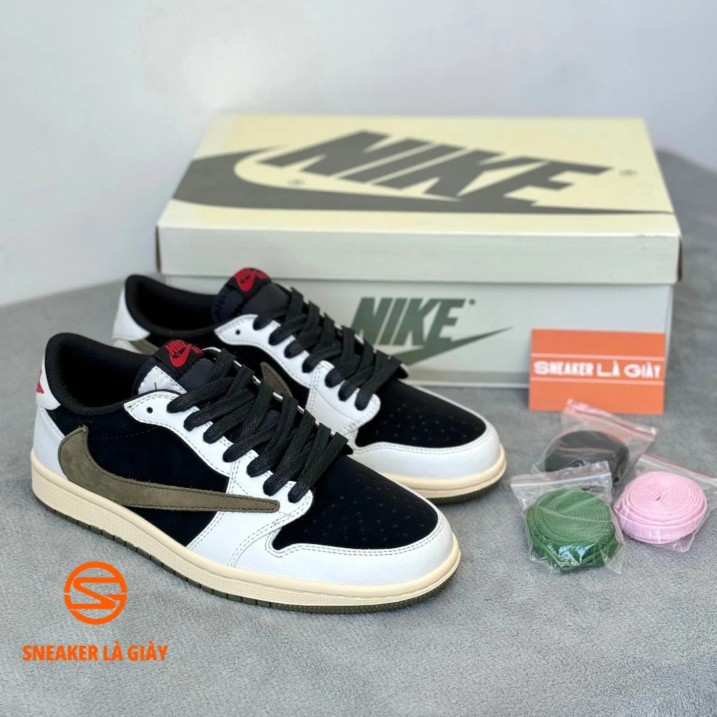 Giày Air Jordan 1 Low Travis Scott OG SP Olive - Fullbox High Quality ...