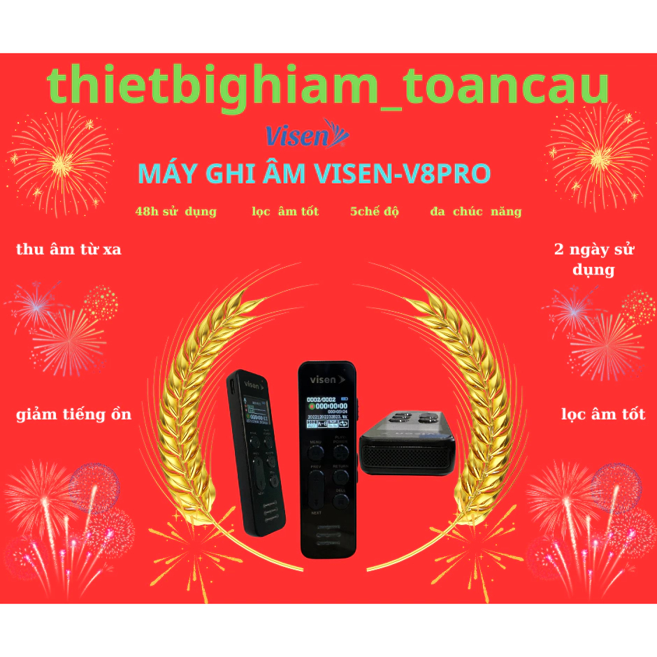 Máy ghi âm VISEN V8pro phiên bản cao cấp,Ghiâm liên tục 5-7 ngày ...