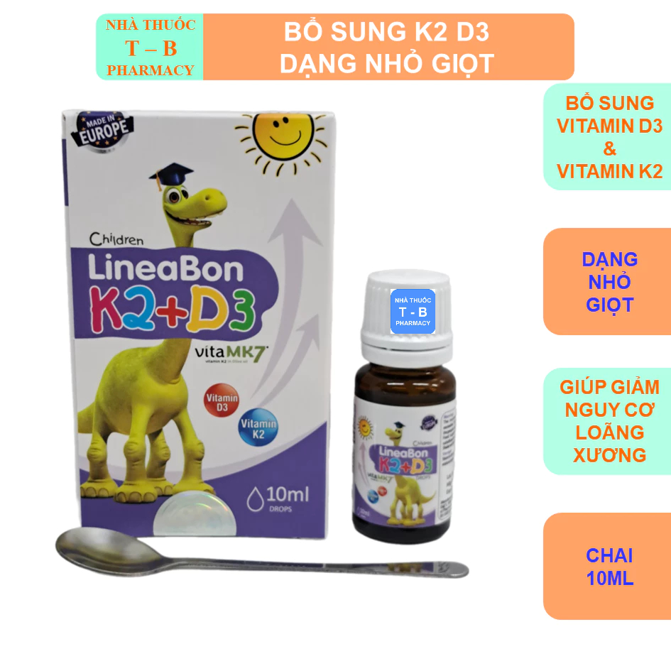 Dung dịch bổ sung vitamin D3 K2 Lineabon dạng nhỏ giọt - Chai 10ml | Shopee Việt Nam