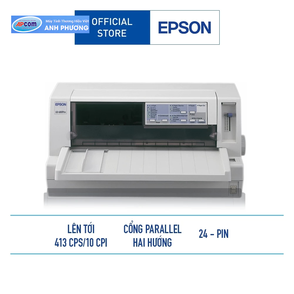 Máy in kim A4 EPSON LQ-680 Pro (khổ ngang) - Hàng Chính Hãng | Shopee ...