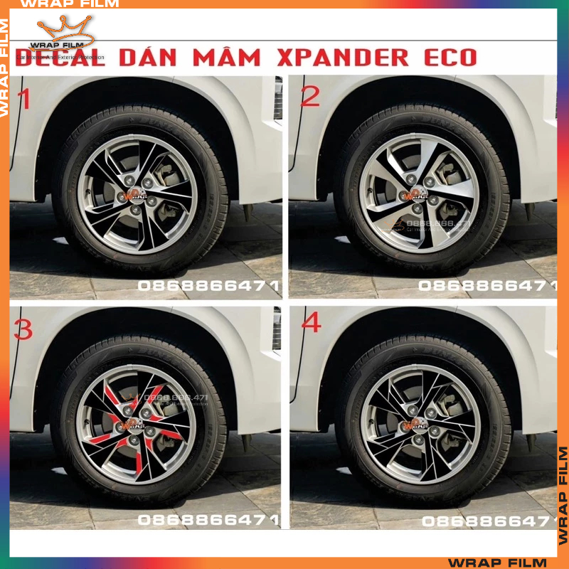 Decal dán mâm XPANDER ECO 2022-2023 (Bộ 5bánh) | Shopee Việt Nam