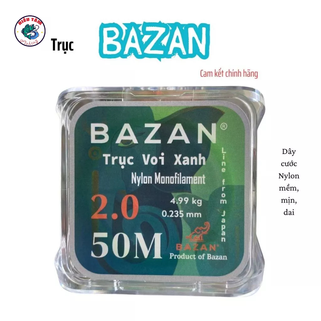 Cước trục, Dây trục Bazan Voi Xanh 50m cao cấp, dây Nylon mềm mịn , dẻo ...