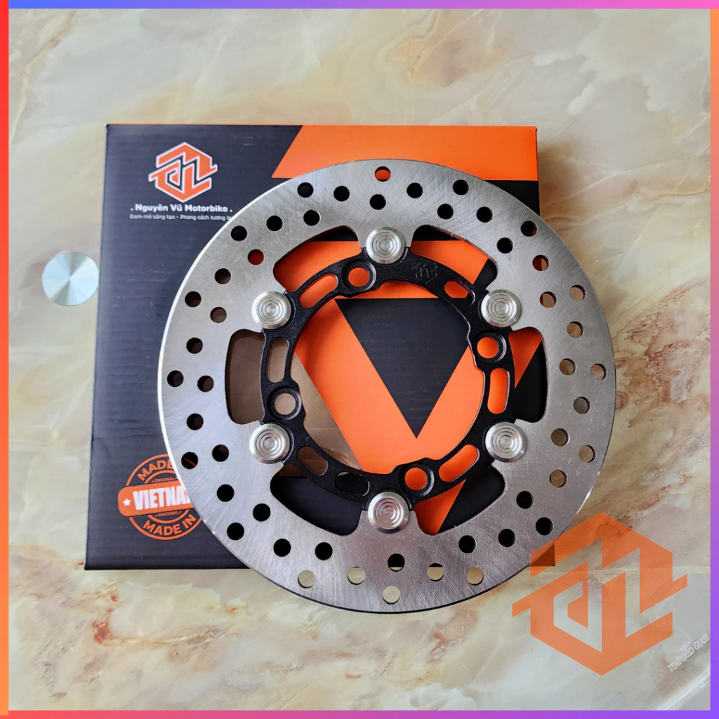 Đĩa Thắng Sau Ex135 size Đĩa 220mm - Lòng CNC Anode màu Đen - Khoen ...