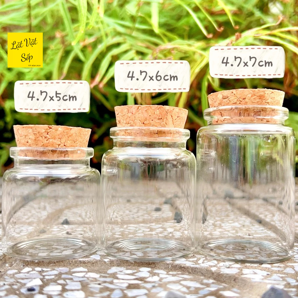 [SET 10] LỌ THỦY TINH NÚT BẦN CAO CẤP DUNG TÍCH LỚN 50ML/60ML/80ML/95ML/110ML/130ML ĐƯỜNG KÍNH 4 ...