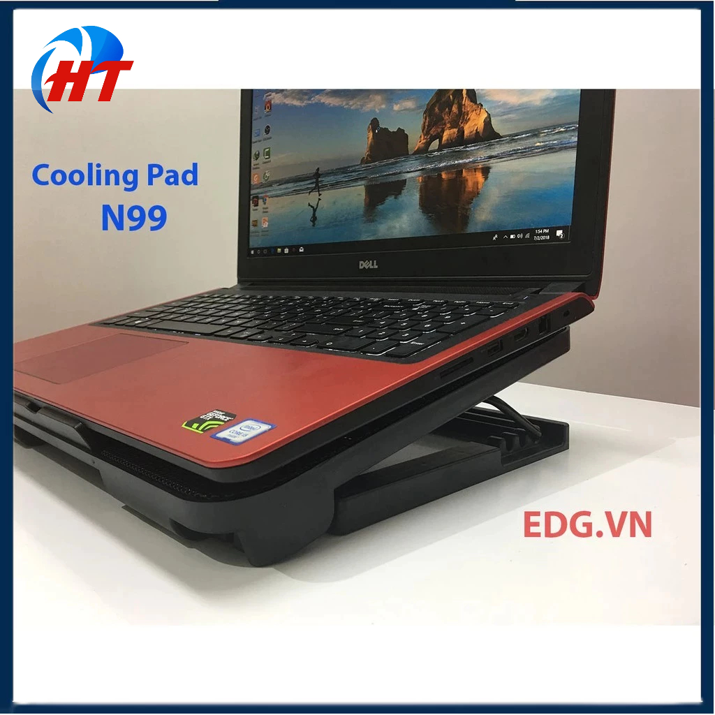 Đế tản nhiệt Laptop Cooling Pad N99 - 2 quạt, đèn led, laptop 13-17 ...
