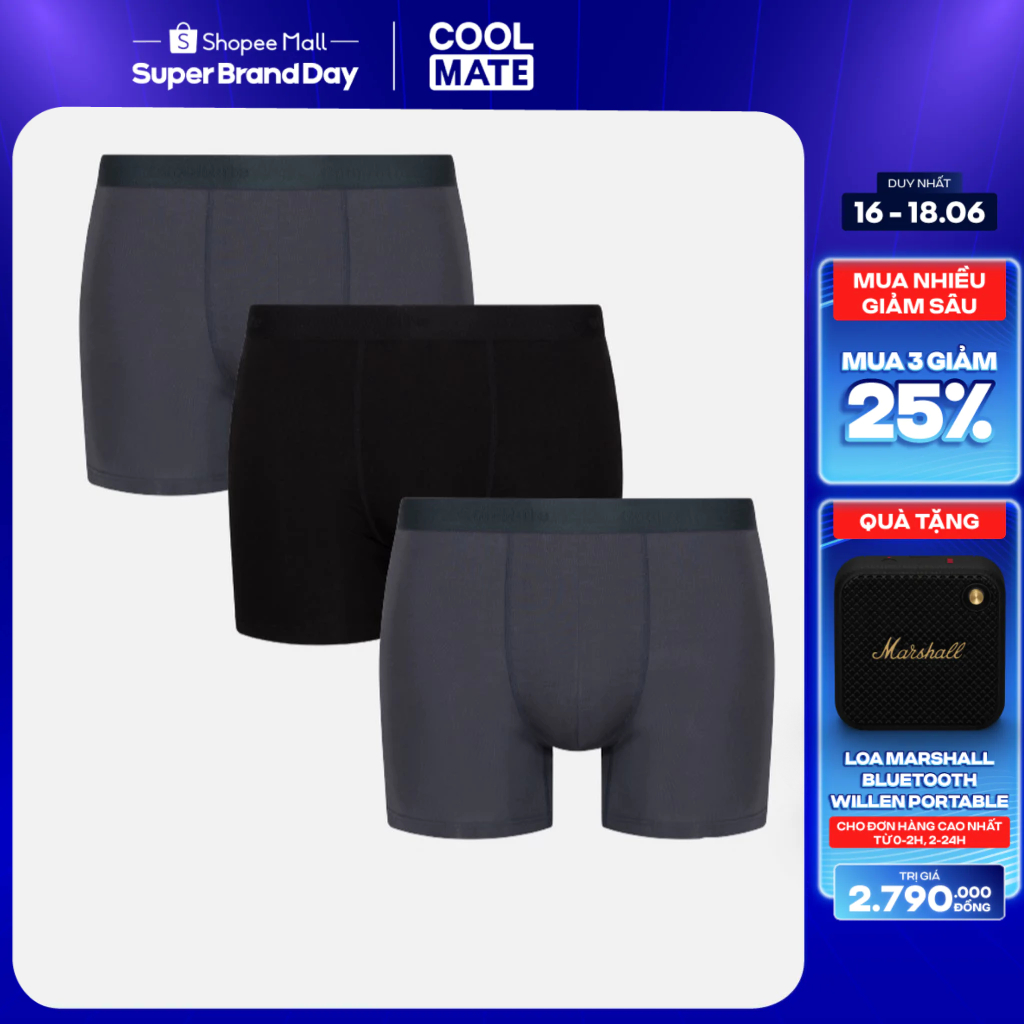 [17-18.6 Mua 3 giảm 25%]Set 3 quần lót nam Brief Boxer Modal (gỗ sồi ...