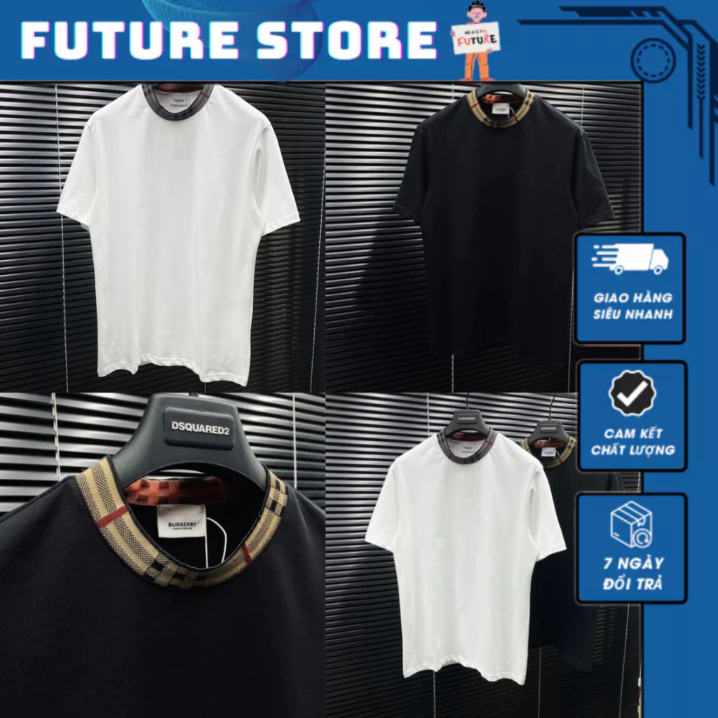 Áo Phông Nam BB.r Bản Trơn Đơn Giản Phối Cổ Bo Chun Tàu_Áo Phông Trơn ...