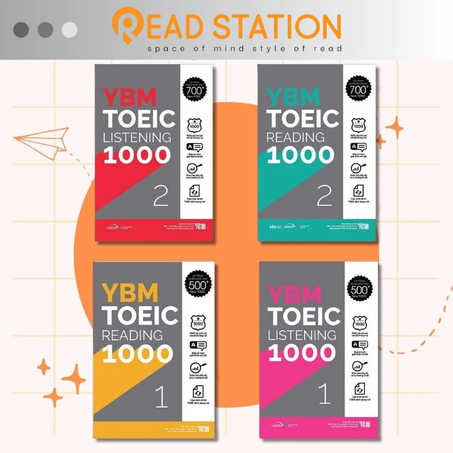 Sách Bộ: YBM TOEIC 1000: Reading (1-2) + Listening (1-2) (Combo/Lẻ 4 Cuốn) | Shopee Việt Nam