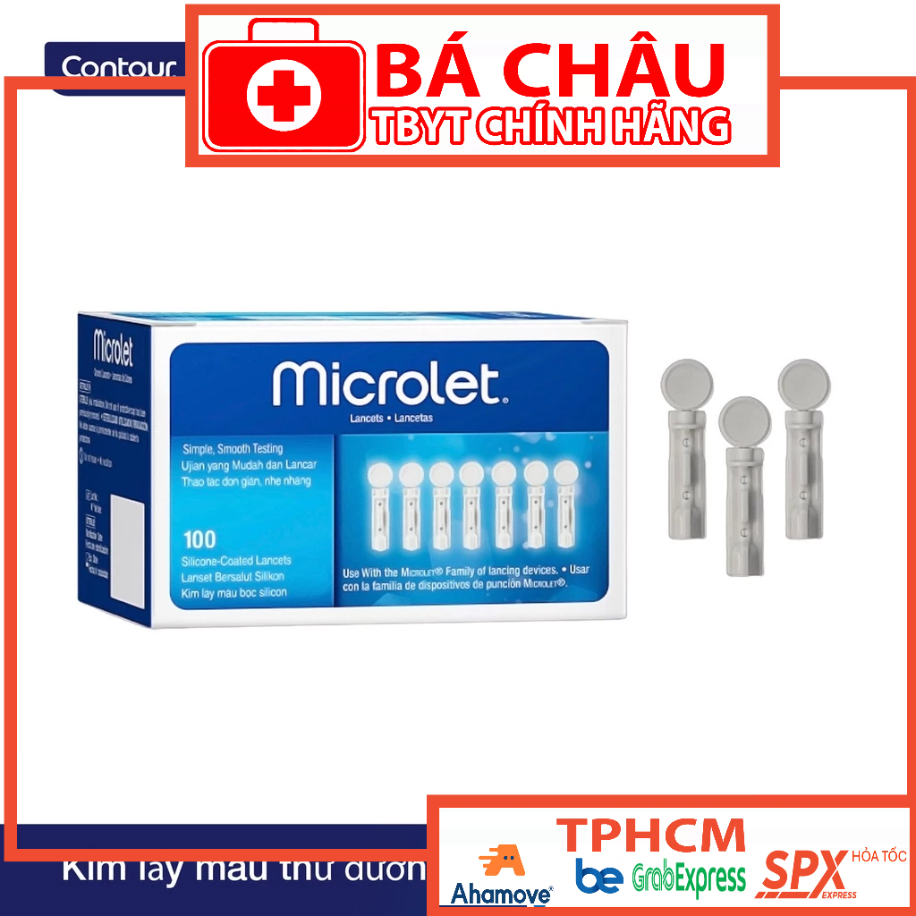 [CHÍNH HÃNG] Kim lấy máu thử đường huyết MICROLET 100 kim, Contour, On ...