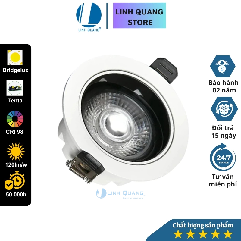 Đèn Led âm trần chiếu điểm xoay góc SM7 khoét lỗ 75mm 5w/7w/10w cao cấp | Shopee Việt Nam
