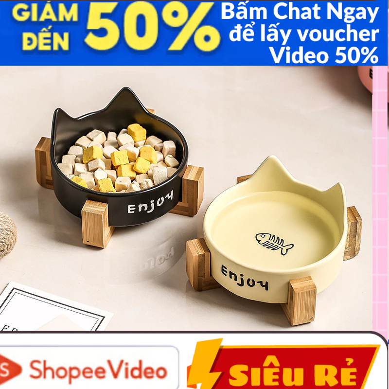 (order 2 tuần, Freeship) Bát tai Mèo bát gốm bát thức ăn cho mèo bát ...