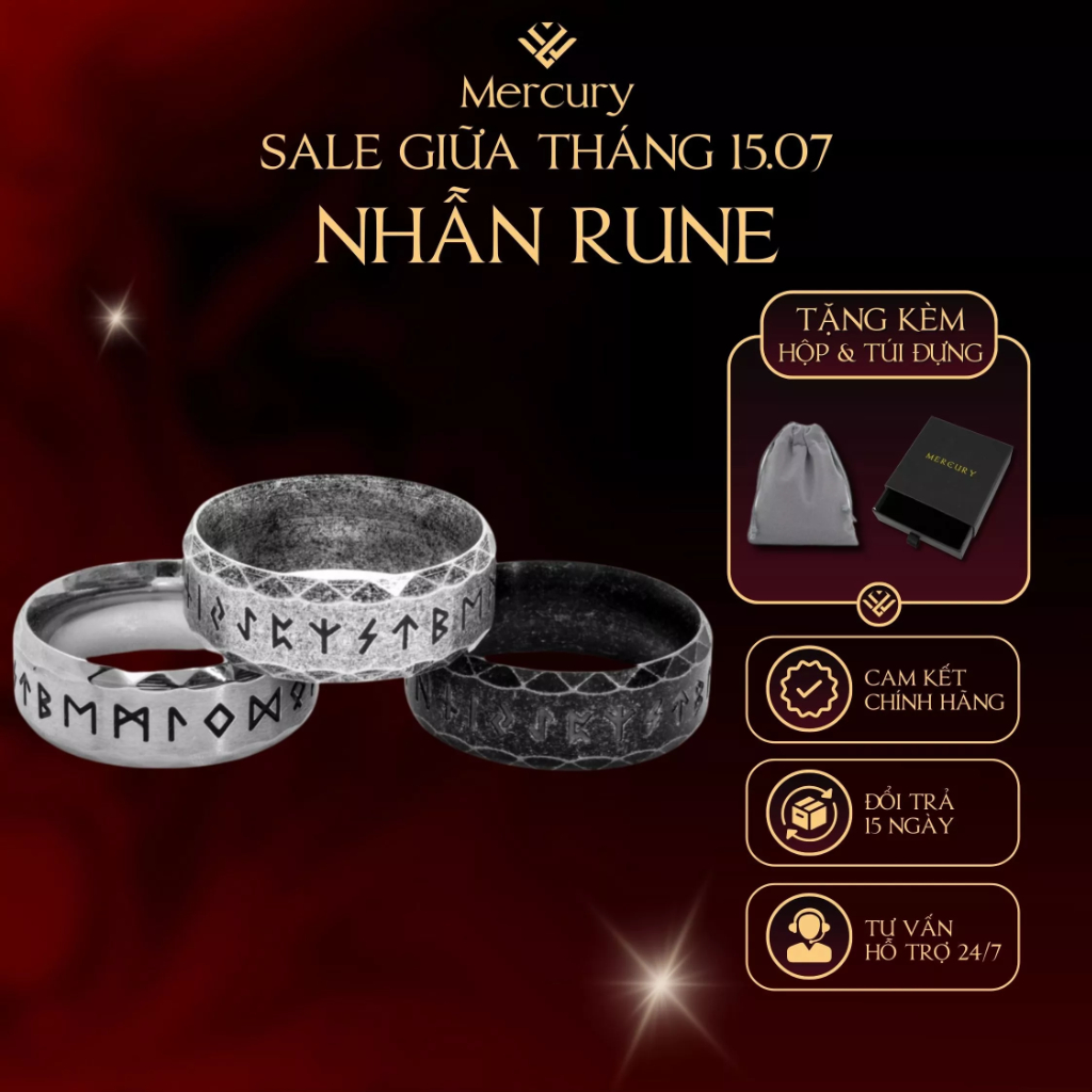 Nhẫn nam Mercury cổ ngữ Rune - Trang sức, phụ kiện thời trang - Thiết ...