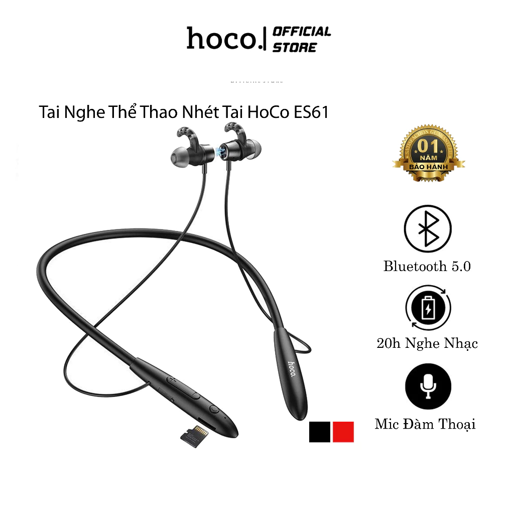 Tai Nghe Thể Thao Bluetooth HoCo ES61, Micro Đàm Thoại, 20h Nghe Nhạc ...