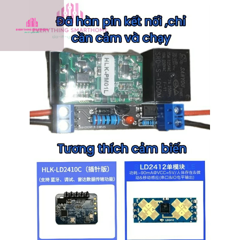 Đế cảm biến hiện diện con người 1 kênh 220v10a công suất 2000w dùng cho ...