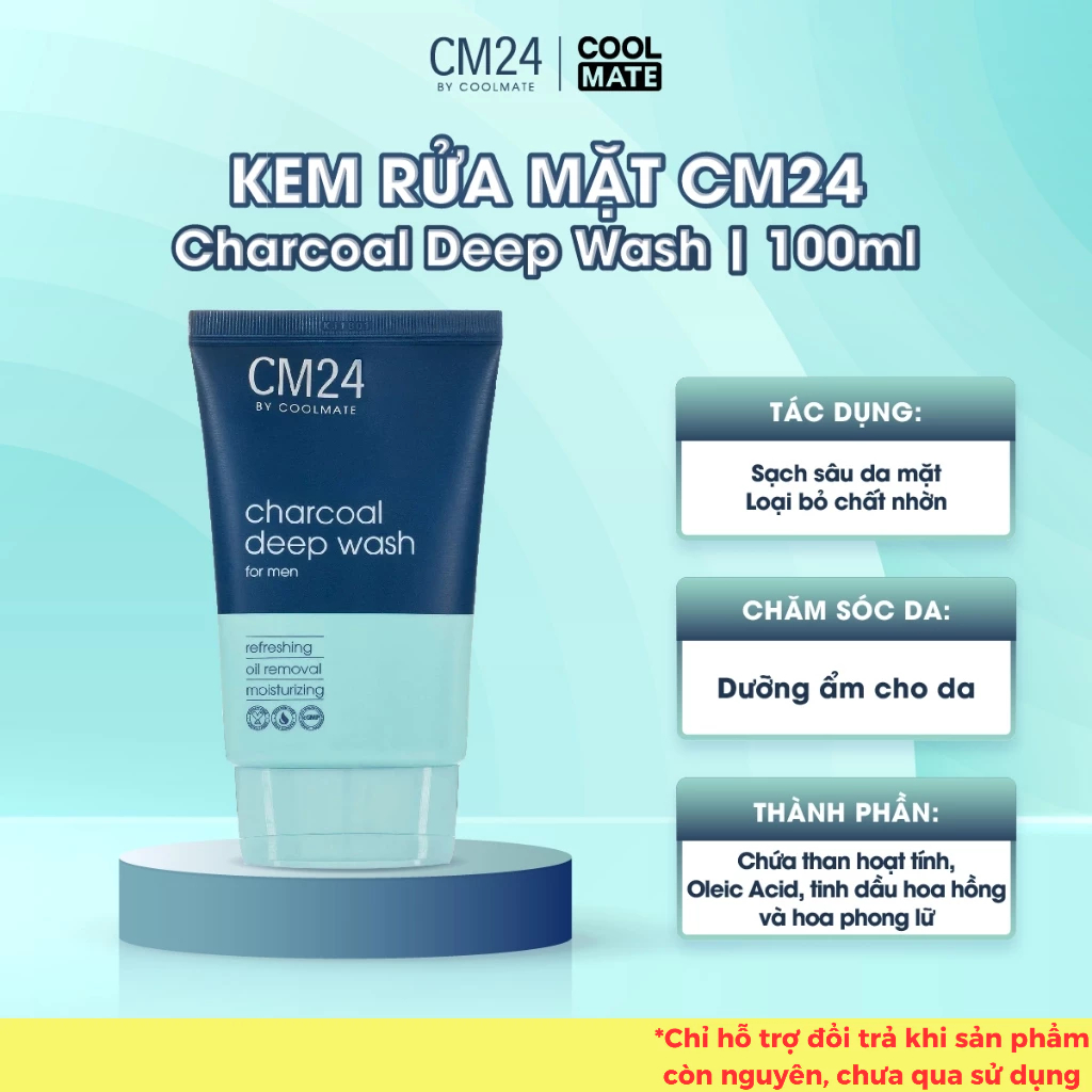 Kem rửa mặt Charcoal Deep Wash for Men 100ml CM24 | Shopee Việt Nam