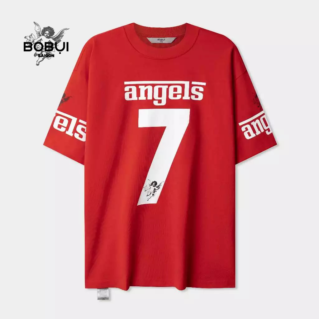 Áo thun BOBUI oversized Number 7 Angels | Shopee Việt Nam
