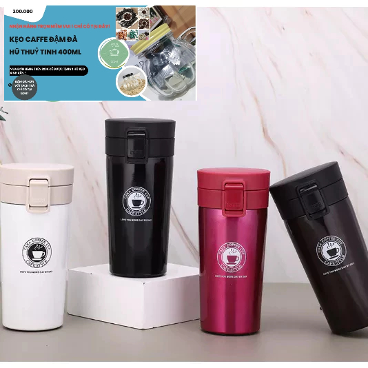 Cốc giữ nhiệt , ly giữ nhiệt 400ml Coffee Holic- bình giữ nhiệt ...
