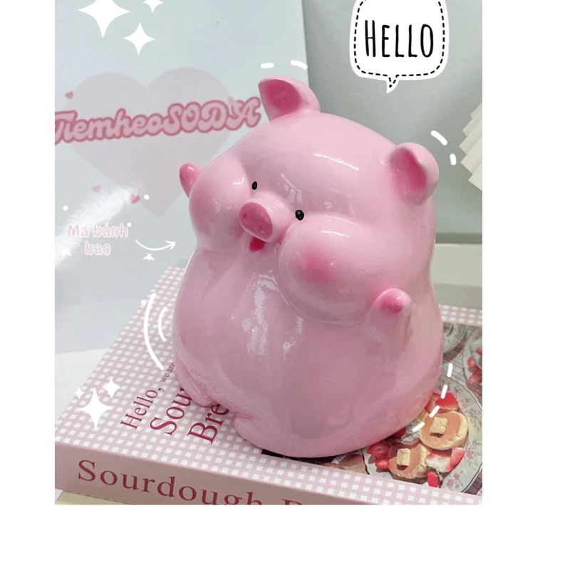 Heo đất tiết kiệm Heo má bánh bao Xin Chào/Hello SIZE NHỎ cute quà tặng ...