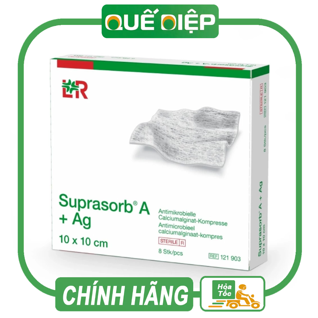 L&R SUPRASORB A + Ag (5x5cm, 10x10cm, dạng sợi dây) - Gạc hút dịch tan ...
