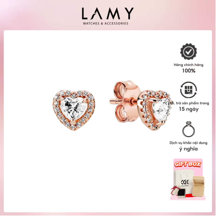 Khuyên tai bạc nữ CDE Retro Heart Shaped Earrings Rose Gold CDE3008RG ...