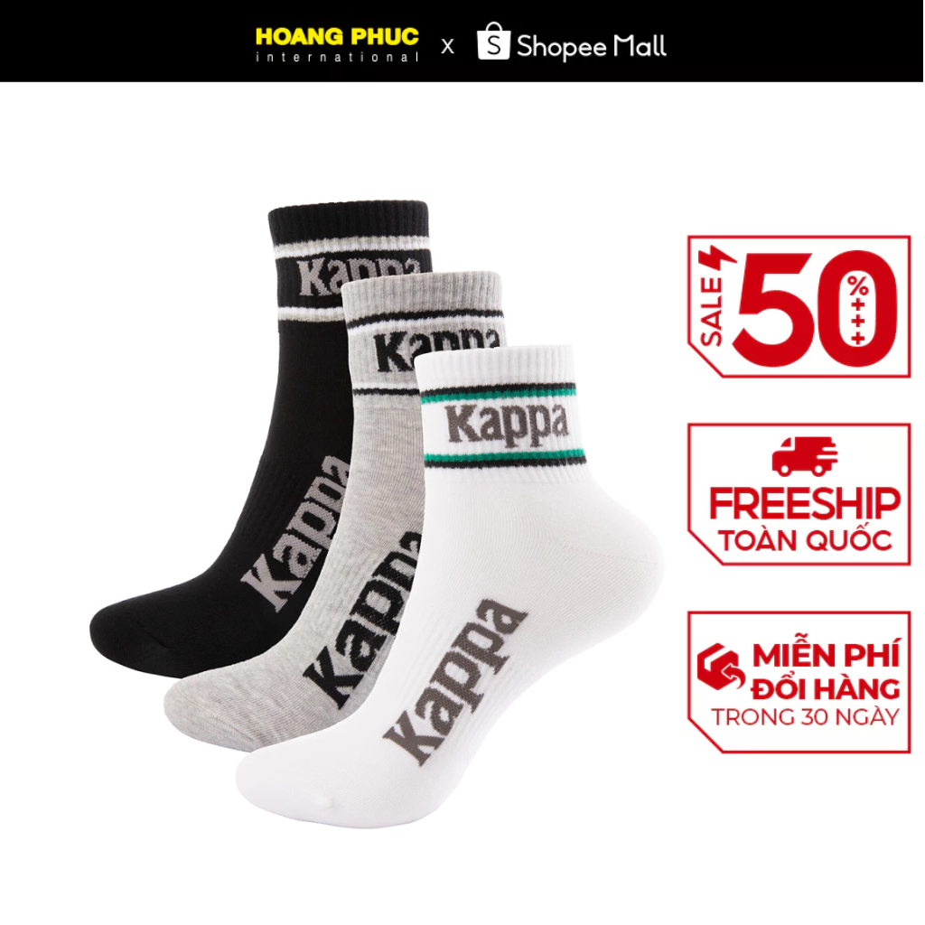 Set 3 đôi vớ cổ thấp unisex KAPPA hàng hiệu chính hãng KOFW8WS22D ...