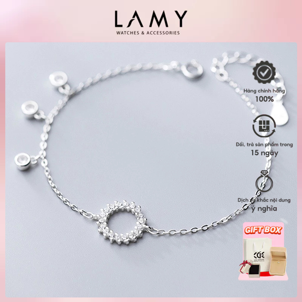 Lắc chân bạc LAMY Cute Round Silver Anklet 9027 - Lắc chân nữ bạc Ý 925 ...