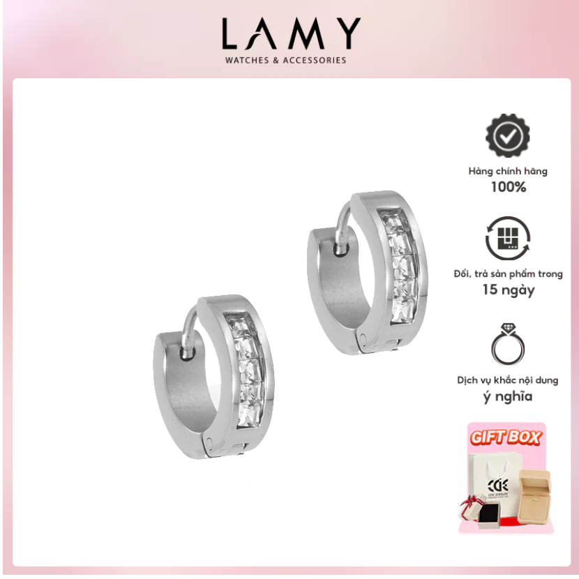 Khuyên tai CDE Diamond Buckle Earrings CDE3014SV | Shopee Việt Nam