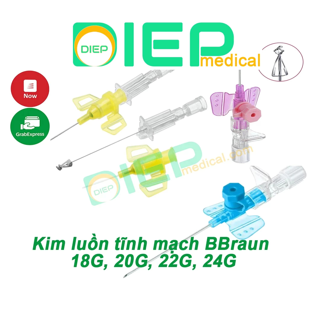 KIM LUỒN TĨNH MẠCH BBRAUN (HỘP 50 CÂY) - INTROCAN SAFETY WINGED-FEP 24G, VASOFIX SAFETY FEP 18G ...