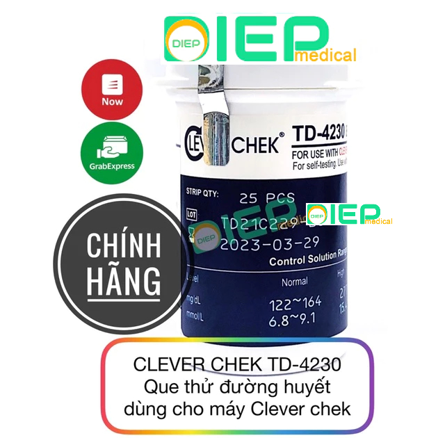 CLEVER CHEK TD-4230 - Que thử đường huyết dùng cho máy Clever Chek TD ...