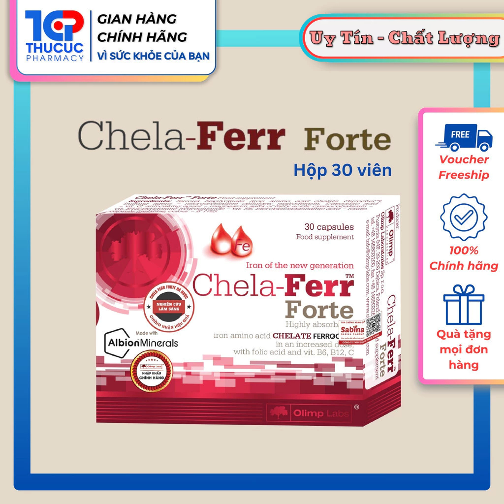 Chela-Ferr Forte (Olimp Labs) 28mg Sắt – Viên uống bổ sung sắt cho bà ...