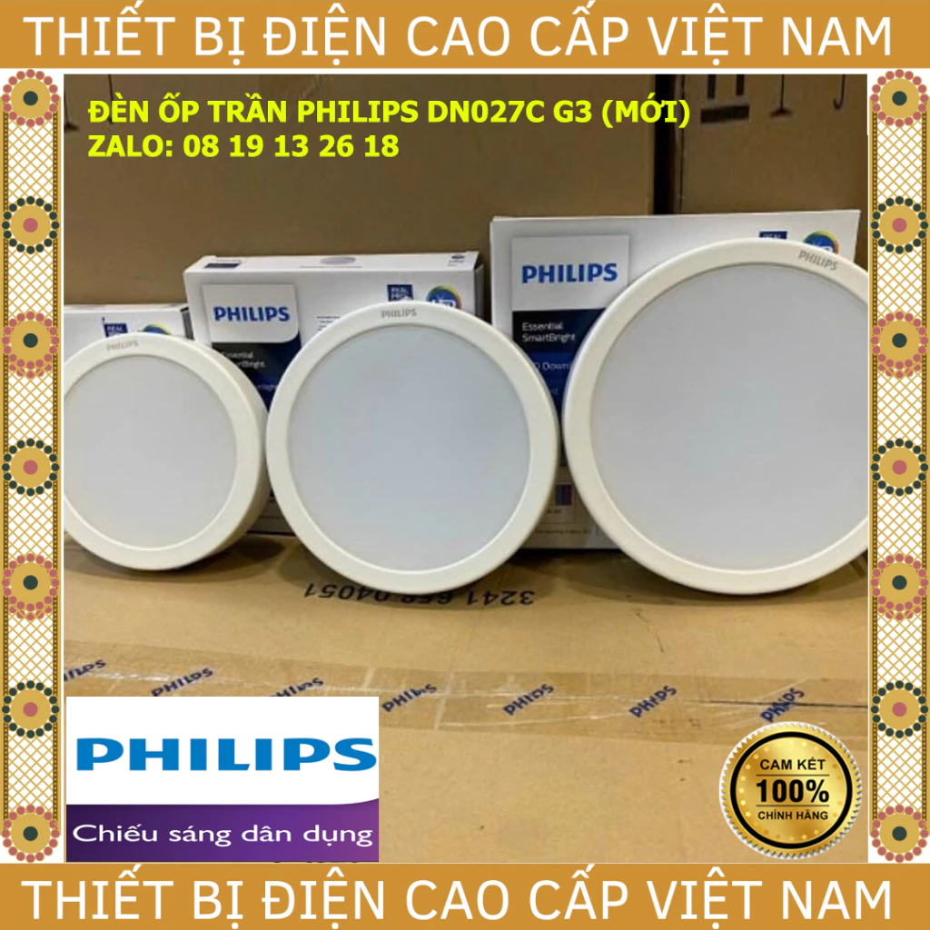 [GIÁ TỐT] Đèn Ốp Trần Philips hình tròn, lắp nổi DN027C G3(mới) Công ...