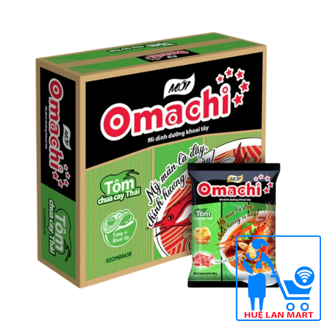 Mì Khoai Tây Omachi Tôm Chua Cay Thái 5 Sao Thùng 30 Gói x 80g | Shopee ...