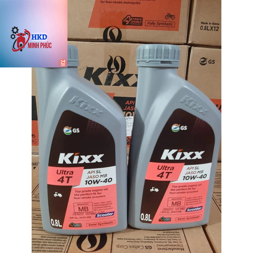 COMBO 2 Chai Dầuu nhớt Kixx xe ga 10W40 SL 800ml bán tổng hợp nhập khẩu ...