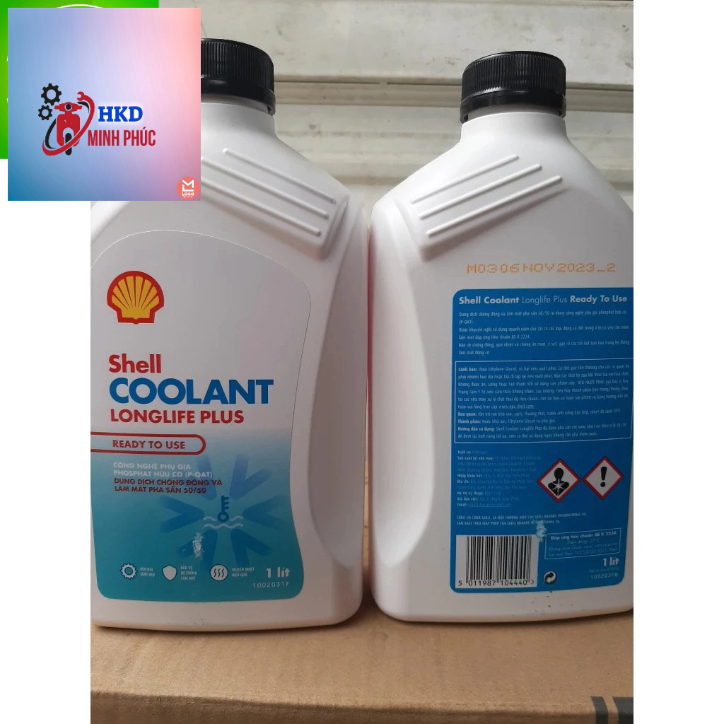 (chính hãng) Nước làm mát Shell 1L dùng cho tất cả các loại xe máy và ...