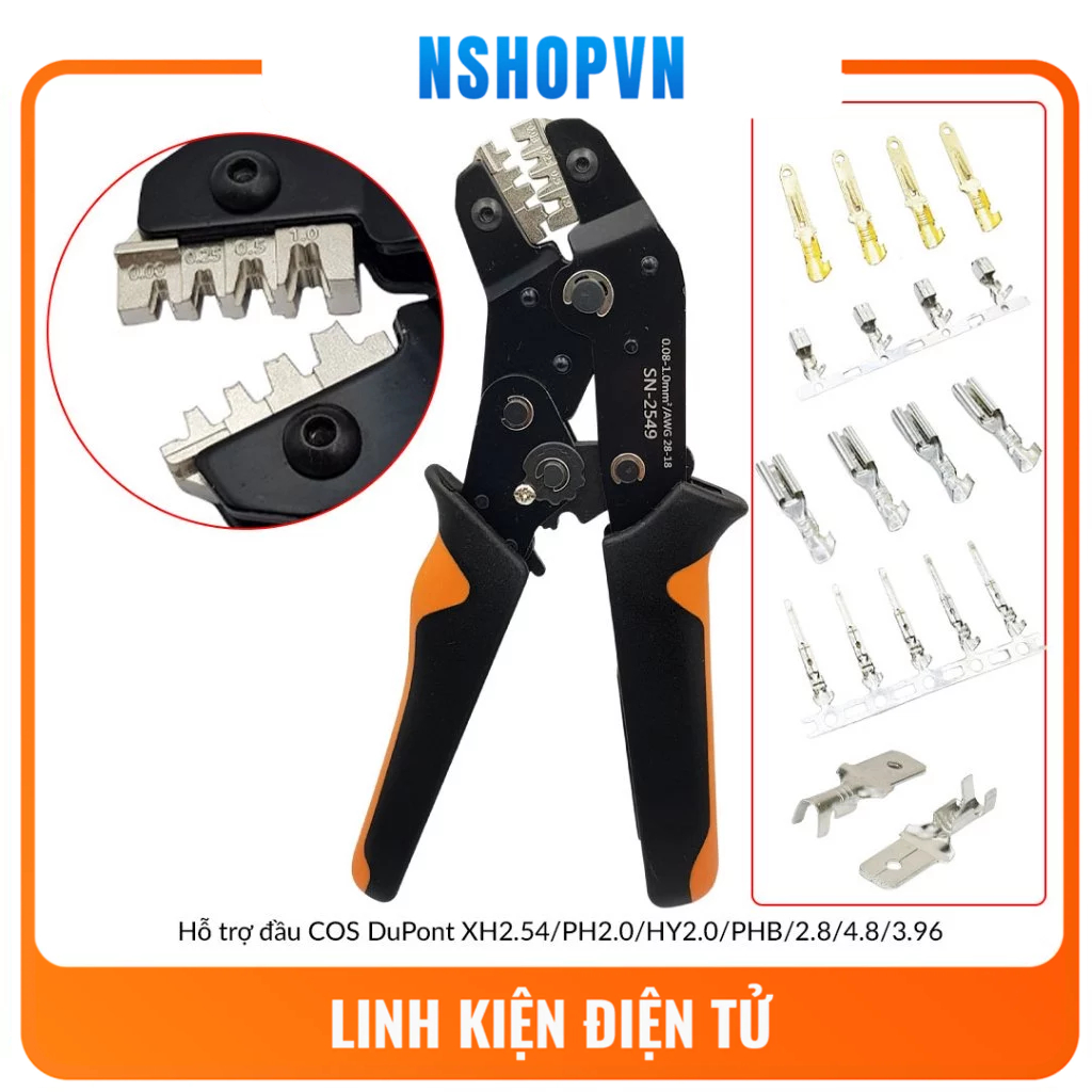 Kìm bấm đầu COS ghim SN-2549 nhiều loại SM2.54 / XH2.54 / PH2.0 / VH3.96 / HY2.0 / PHB / 2.8 / 4 ...