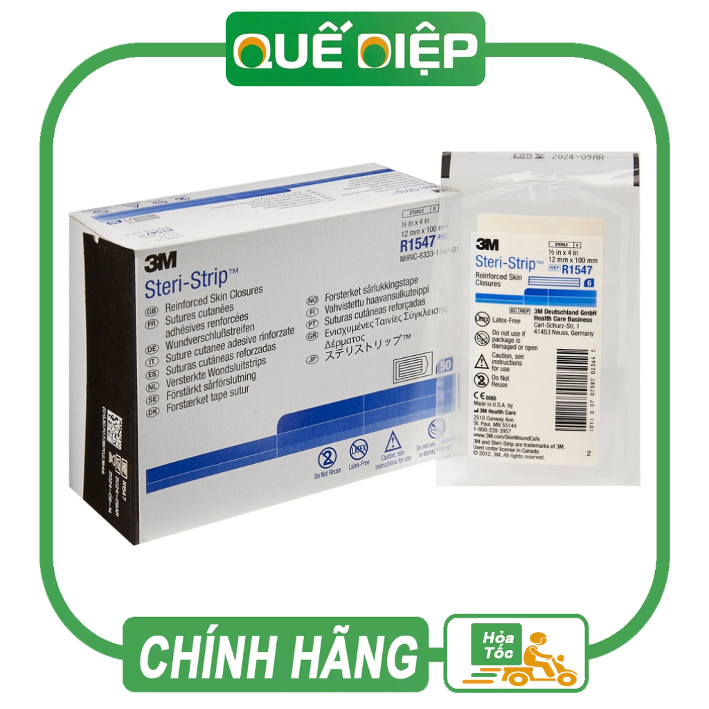 3M STERI-STRIP R1547 (12mmx100mm) - Băng dán thay chỉ khâu da Steri ...