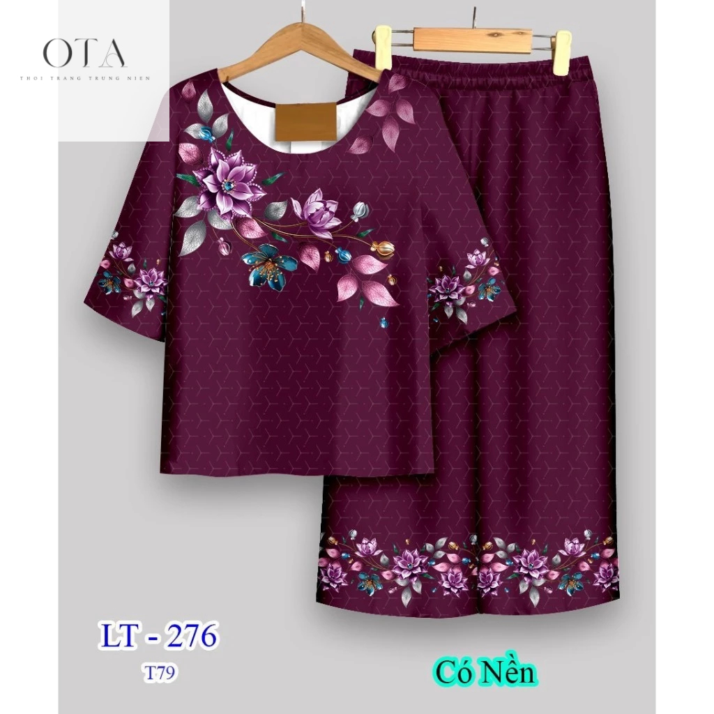 [MS07] [MỚI] Quà Tặng Mẹ_Đồ Bộ Trung Niên Nữ Lụa Latin Cao Cấp In 3D ...