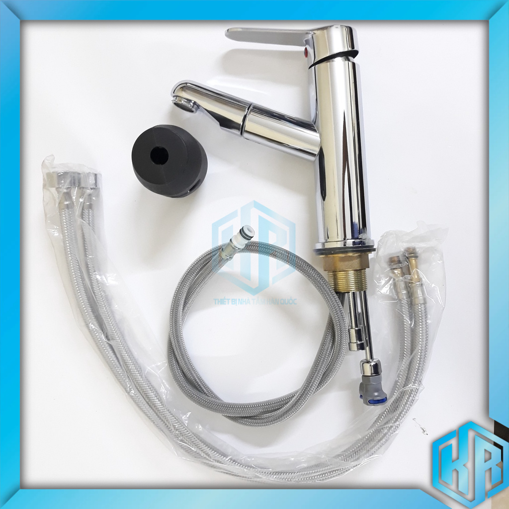 Vòi LAVABO nóng lạnh dây kéo rút inox 304 cao cấp Màu Bạc sáng bóng ...