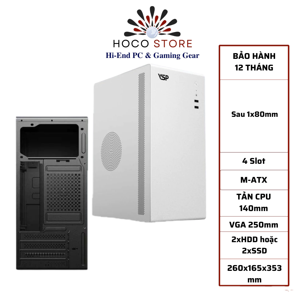 Case Máy Tính VSP V200 Màu Đen, Trắng (M-ATX) | Hoco Store PC | Shopee Việt Nam