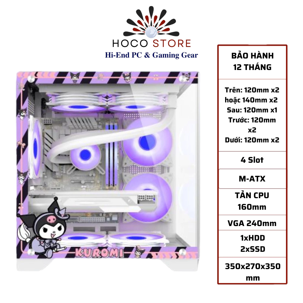 Vỏ Case Máy Tính Gaming VSP X2 G.ART Kuromi (M-ATX) l Hoco Store PC | Shopee Việt Nam