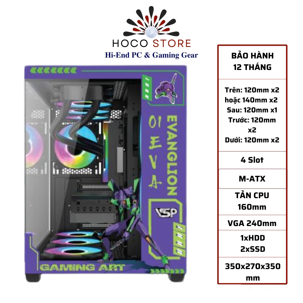 Vỏ Case Máy Tính Gaming VSP X2 G.ART Evangelion (M- ATX) l Hoco Store PC | Shopee Việt Nam