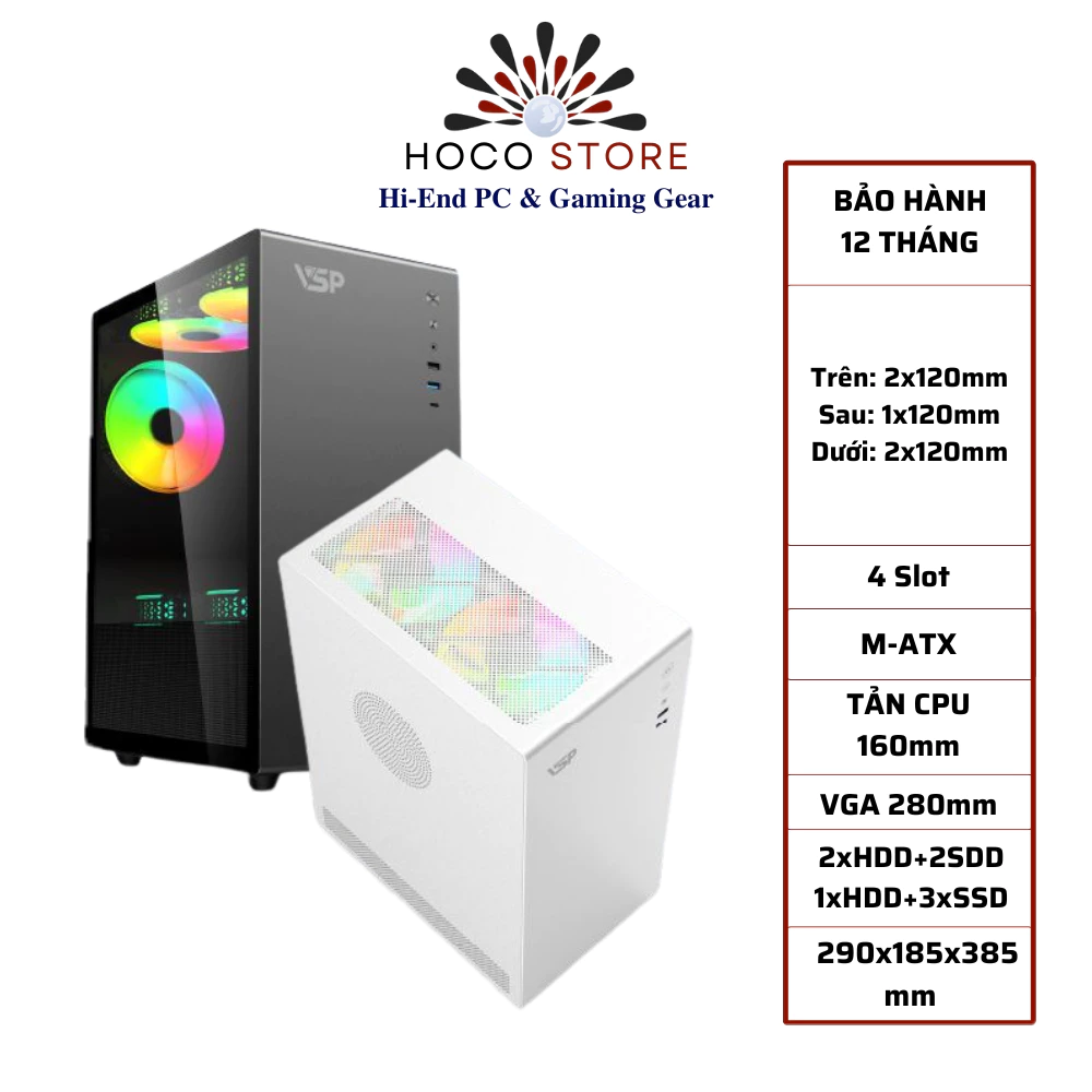 Vỏ Case Máy Tính Văn Phòng VSP V500 (M-ATX) - Tối Ưu Cho Văn Phòng Hiện Đại l Hoco Store PC ...
